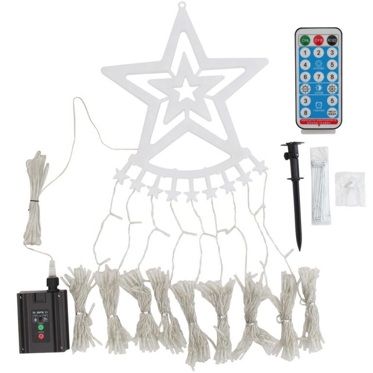 Led Five-Pointed Star Waterfall Mountable Christmas Tree Light for Yard ...