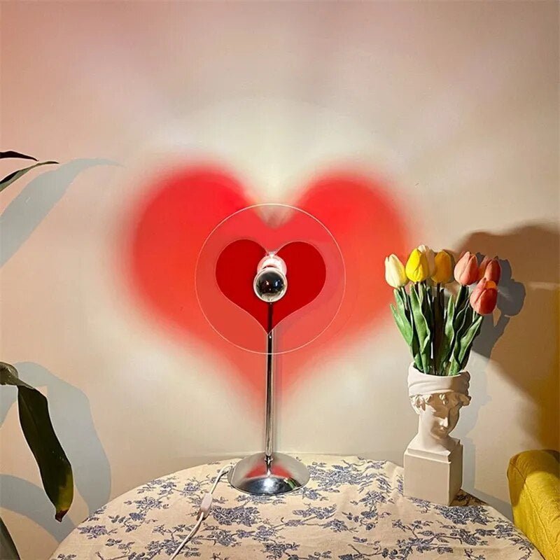 LED Love Heart Shape Projector Light – Romantic LED Rainbow Atmosphere ...